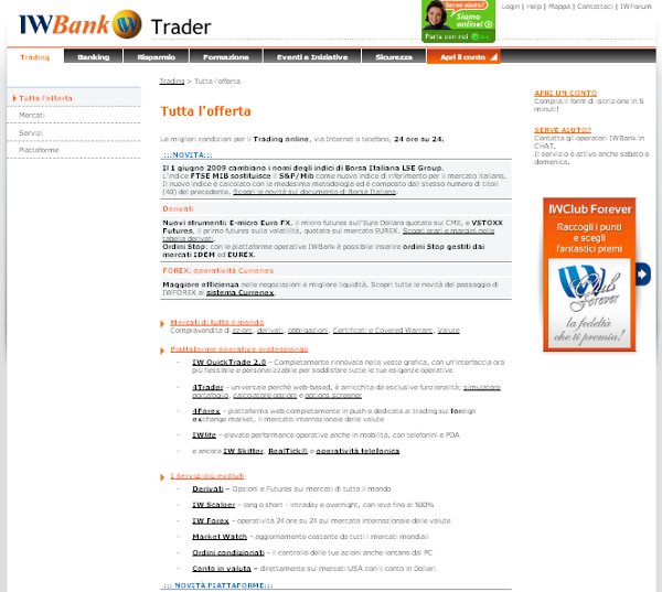 Trading online con IWBank