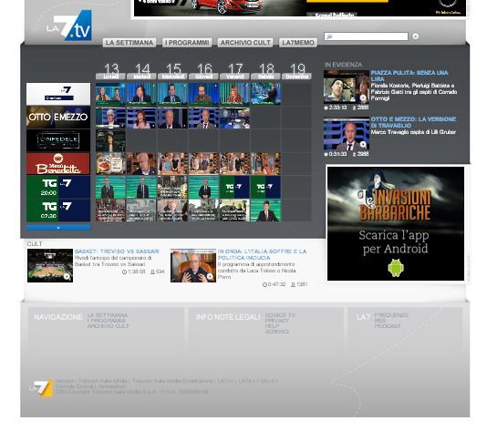 Vedere i programmi de La7 in streaming